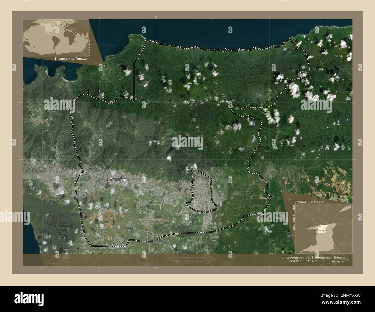 Tunapuna-Piarco, region of Trinidad and Tobago. High resolution ...