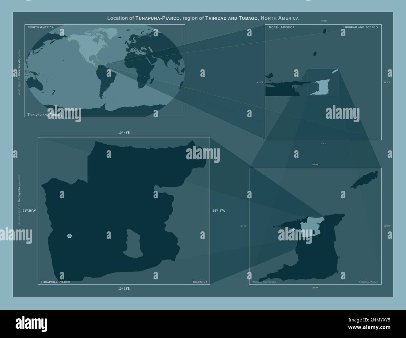 Tunapuna-Piarco, region of Trinidad and Tobago. Diagram showing the ...
