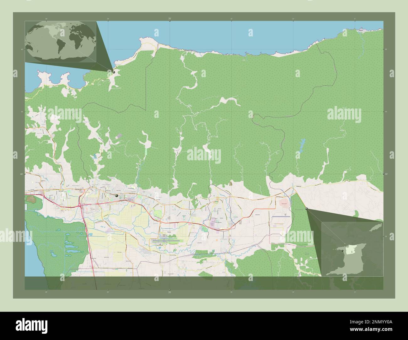 Tunapuna-Piarco, region of Trinidad and Tobago. Open Street Map ...