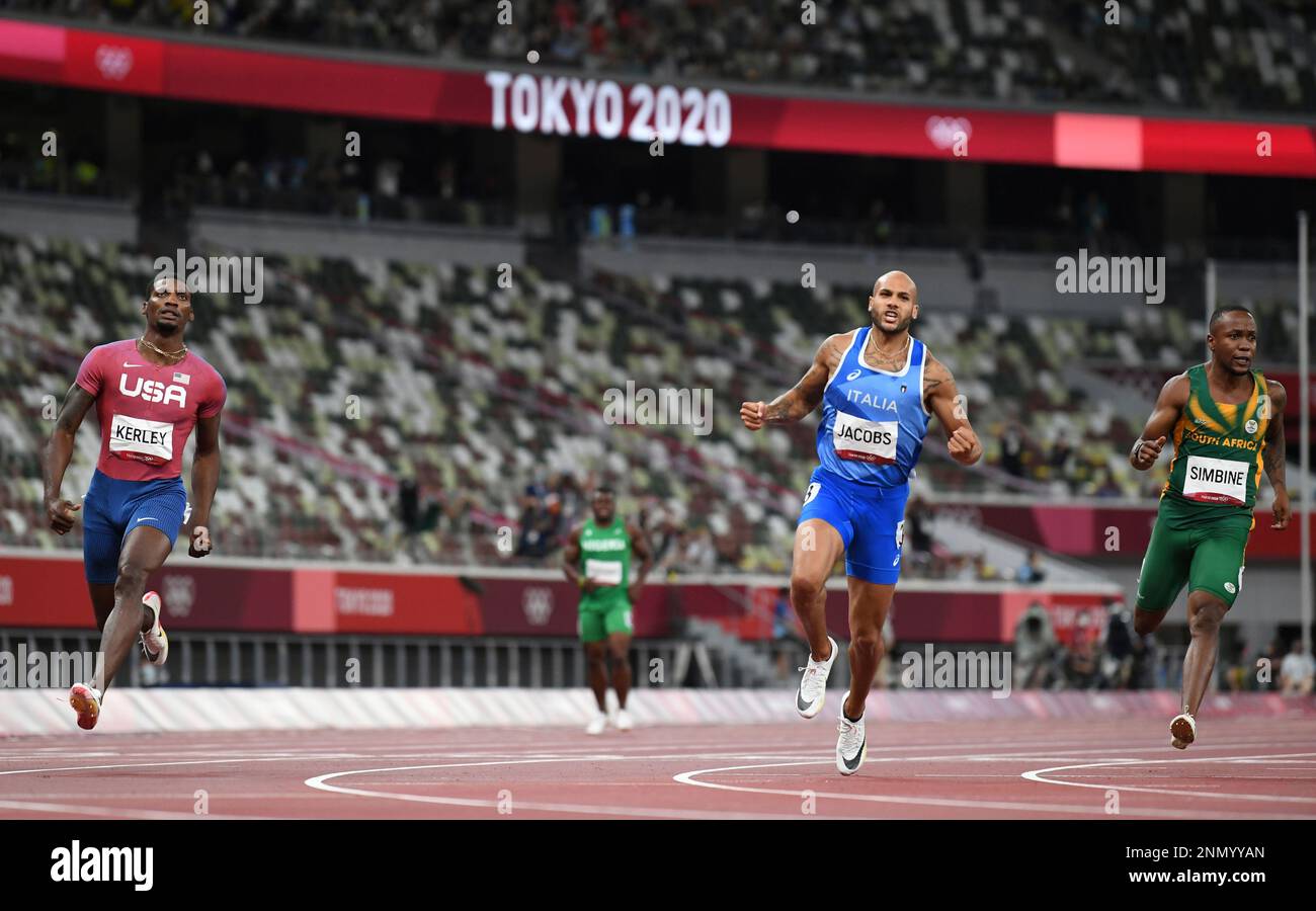 (L to R) USA's KERLEY Fred, Italy's JACOBS Lamont Marcell and South ...