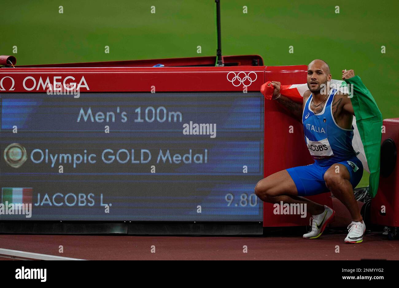 August 1, 2021: Lamont Marcell Jacobs winning the 100 meter for men at ...