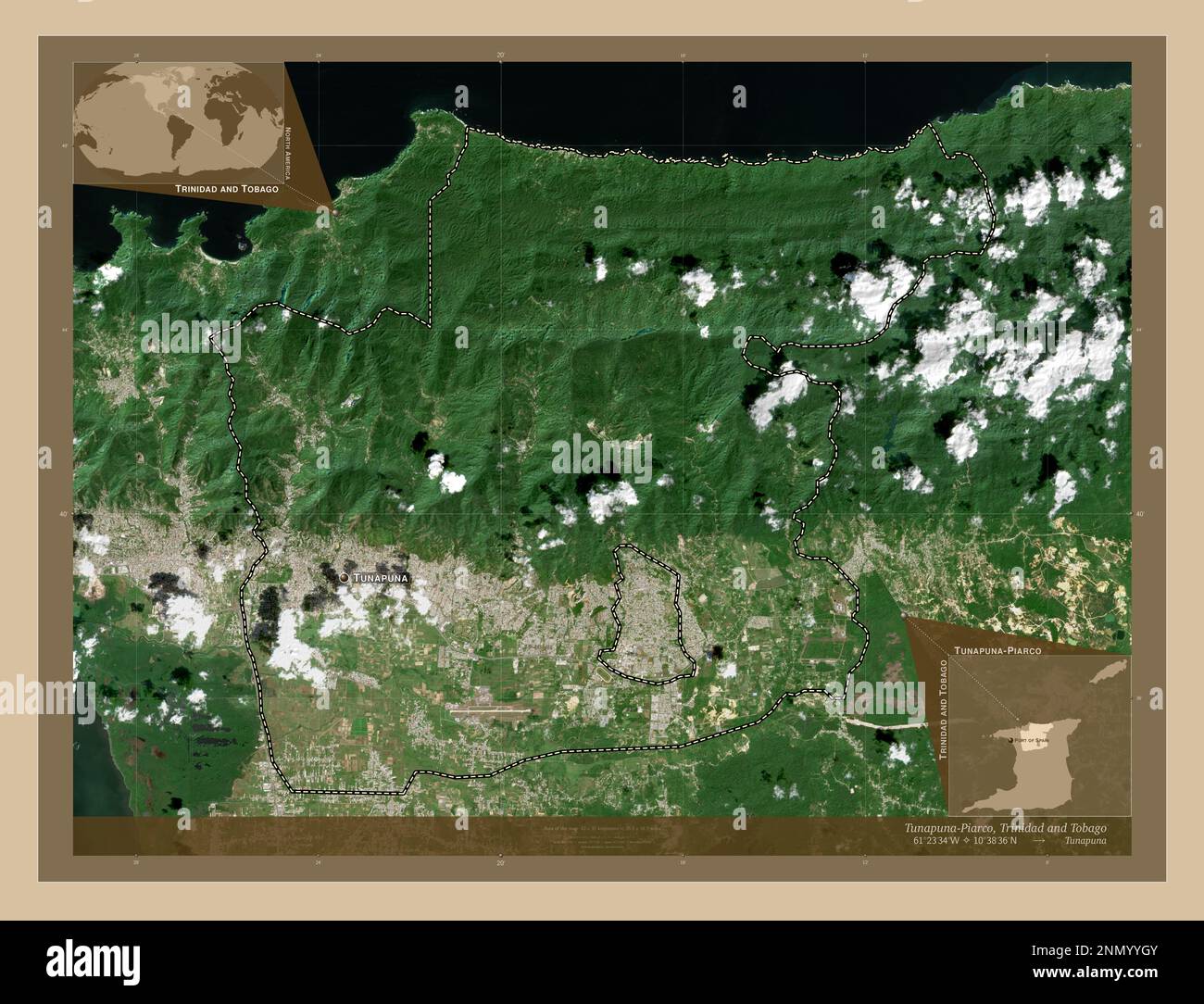 Tunapuna-Piarco, region of Trinidad and Tobago. Low resolution ...