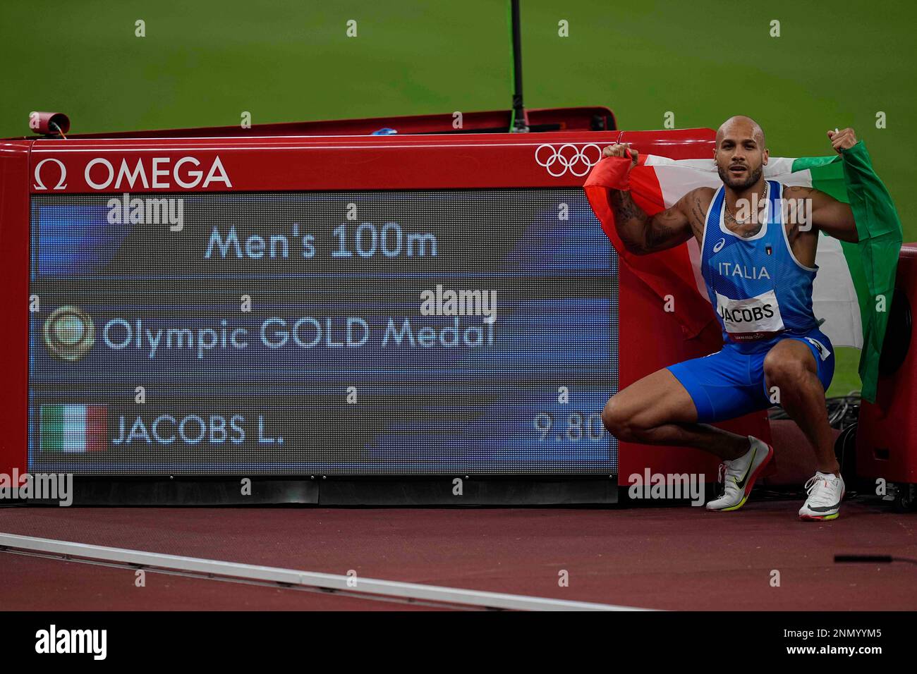 August 1, 2021: Lamont Marcell Jacobs winning the 100 meter for men at ...