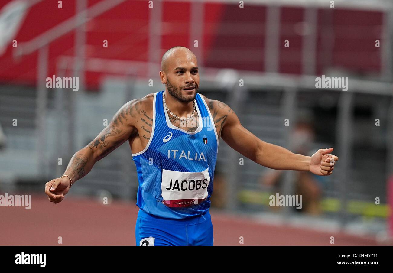 August 1, 2021: Lamont Marcell Jacobs winning the 100 meter for men at ...