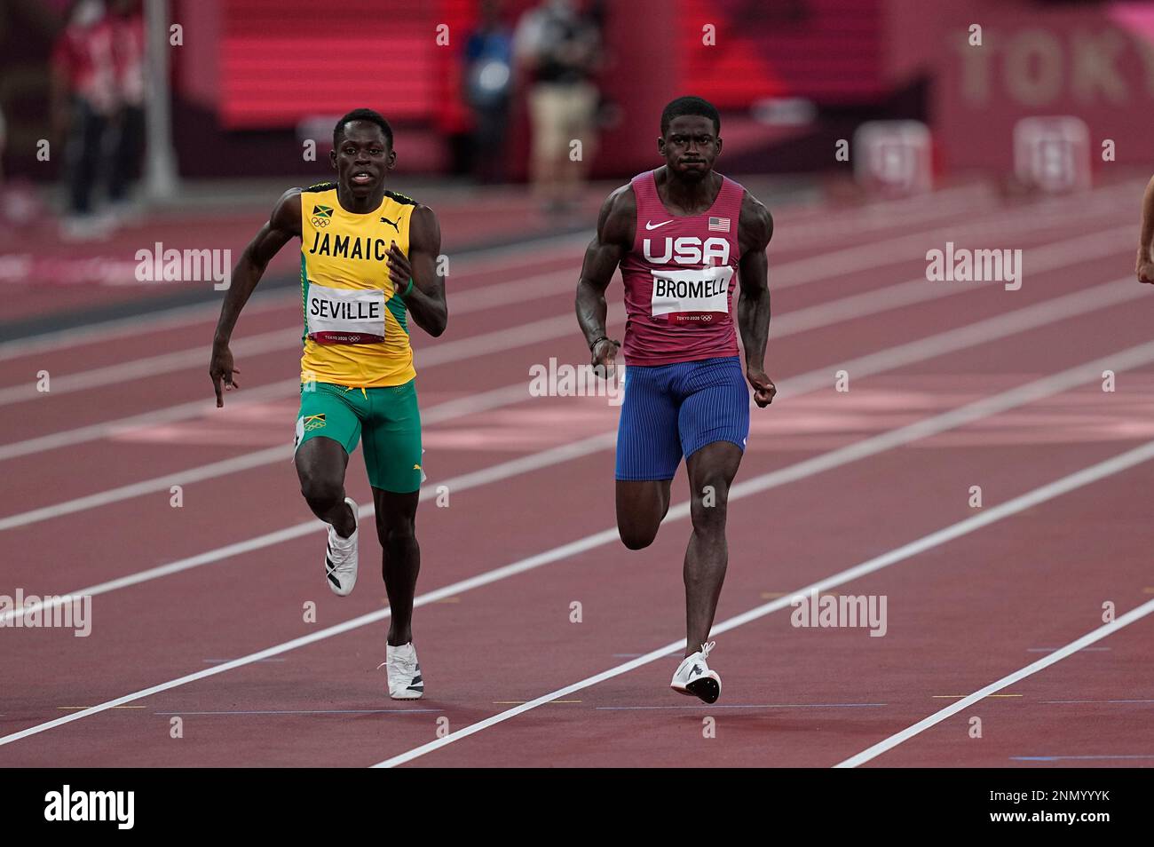 August 1, 2021: Trayvon Bromell during 100 meter for men at the Tokyo ...