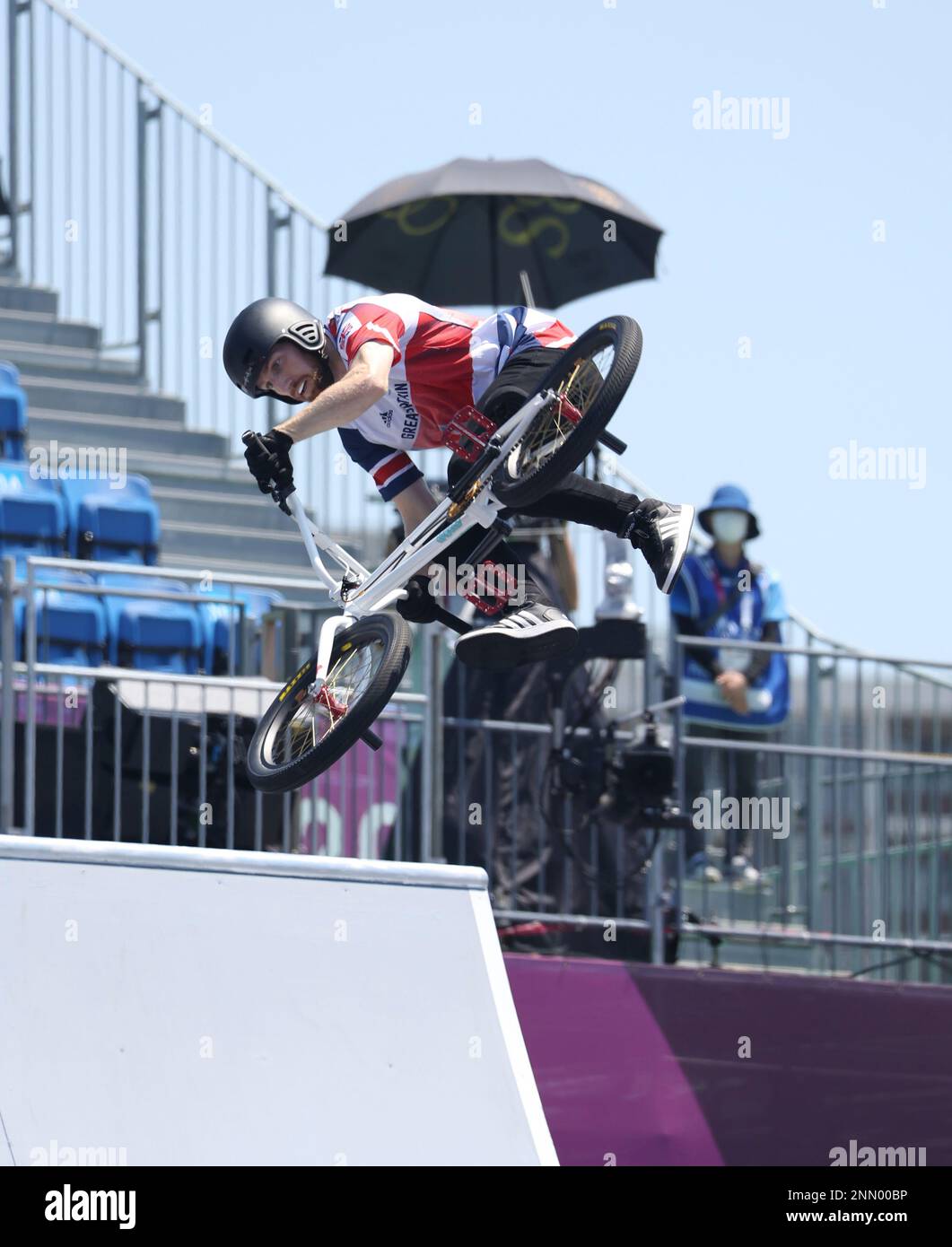 British BROOKS Declan performs during the Cycling BMX Freestyle Final ...
