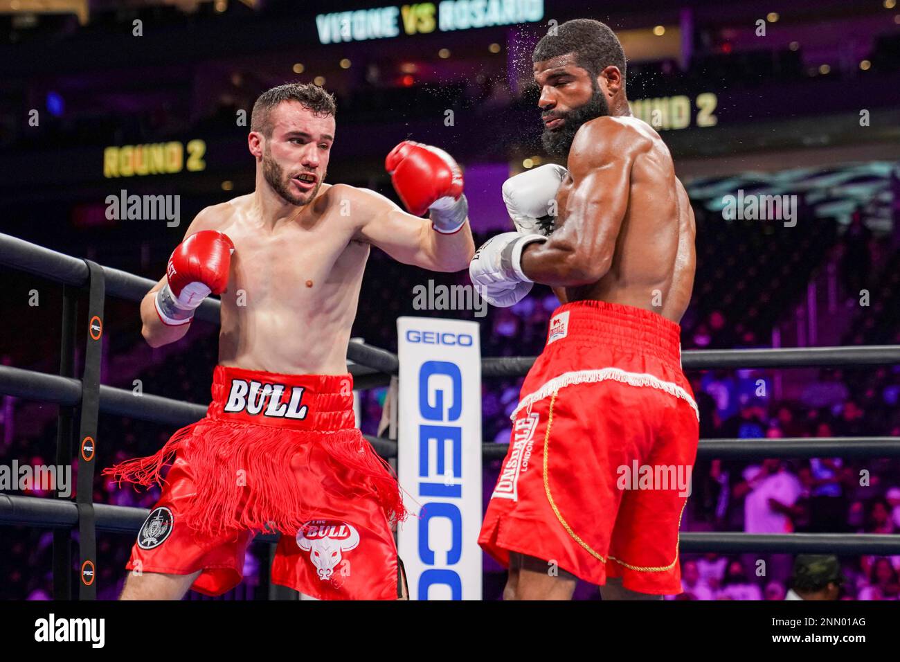 July 31, 2021, Newark, New Jersey, USA: NICKY VITONE and JORDAN ROSARIO (white gloves) battle in ...