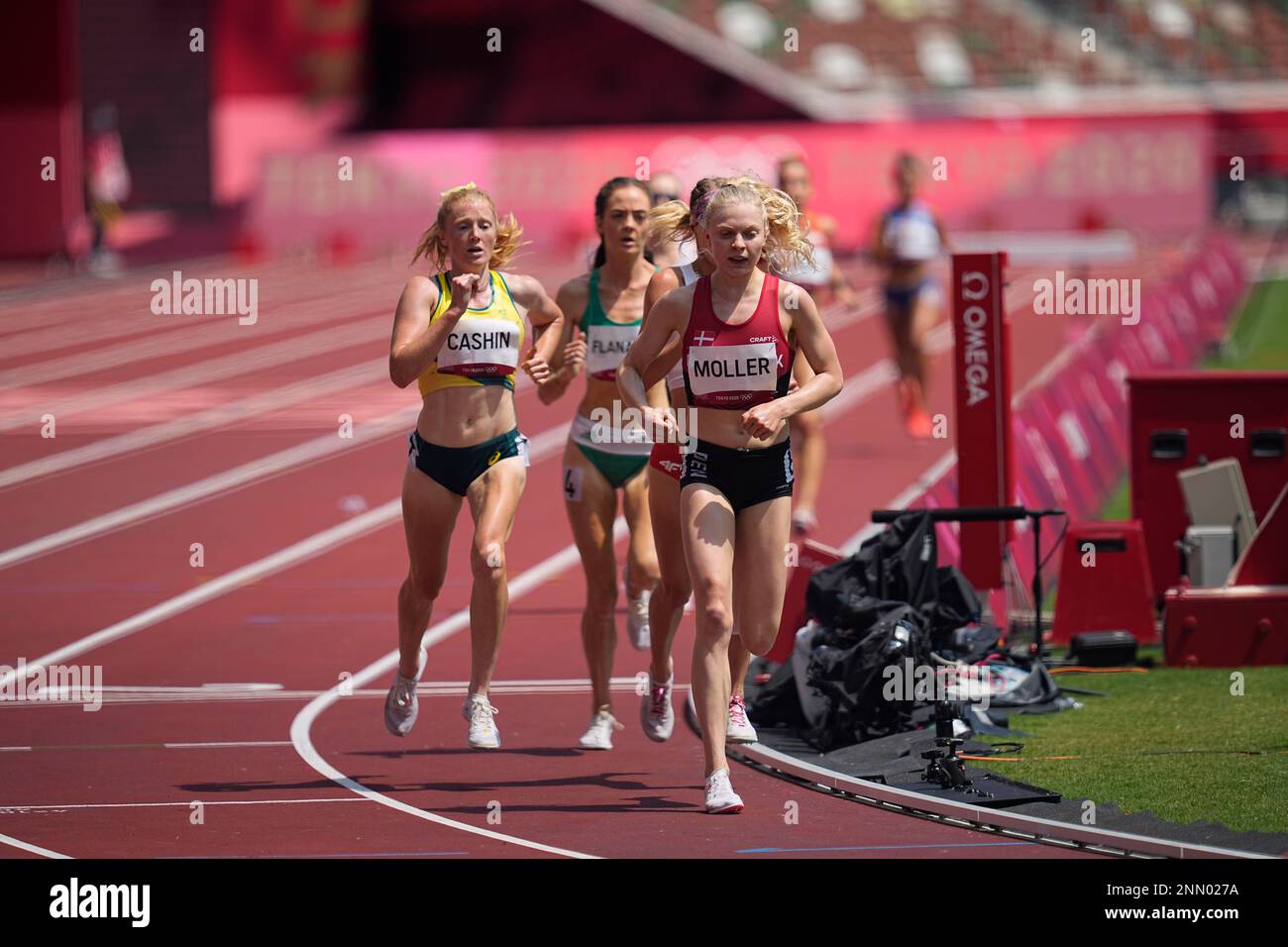 August 1, 2021: Anna Emilie mller from Denmark during 3000m steeple chase for women at Tokyo ...