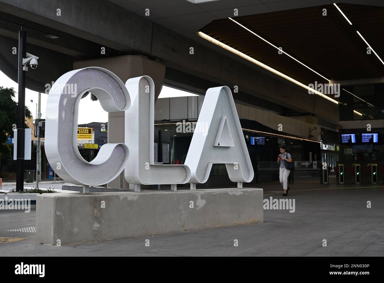 Large installation or sign with the letters CLA outside the entrance to ...