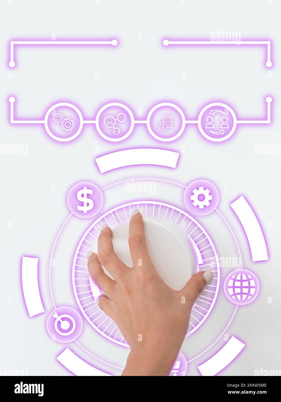 The hand turns the round Switch Showing New Futuristic Technologies ...