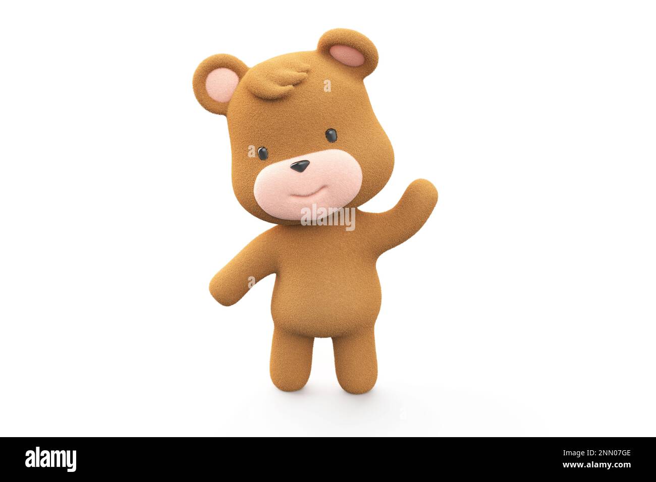 Happy teddy bear saying hi. teddy bear isolated on white background 3D ...