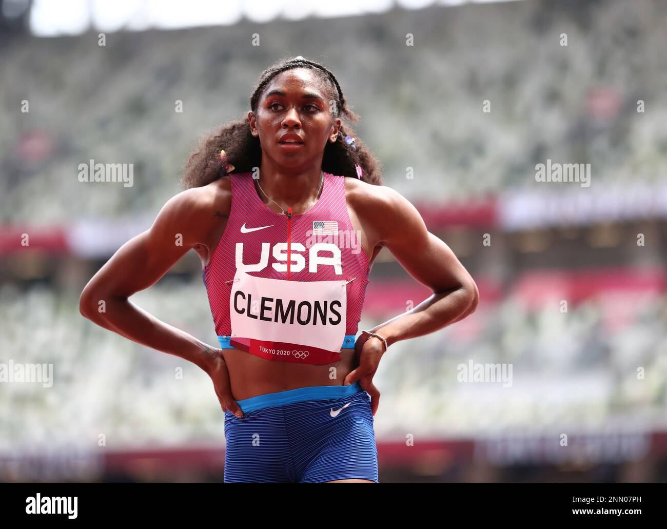 USA's CLEMONS Christina is pictured after competing in Women's 100m ...