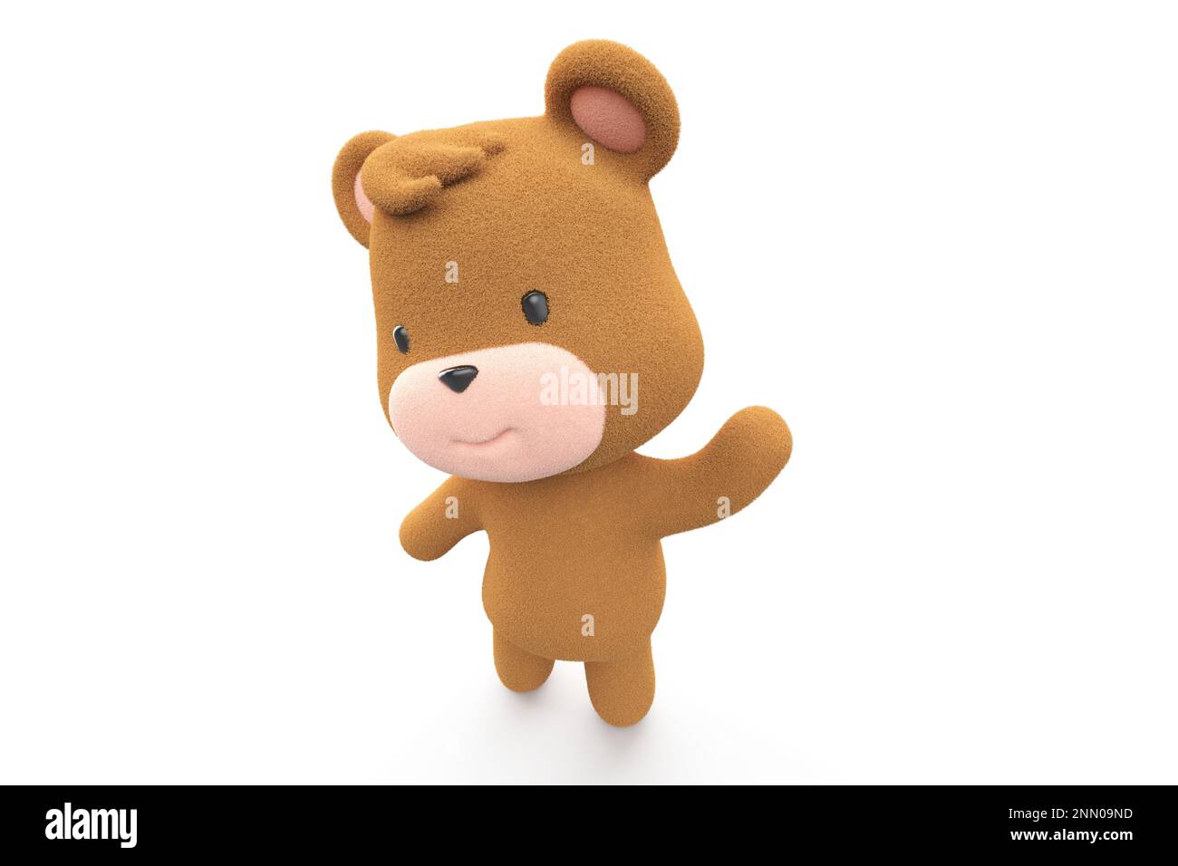 Happy teddy bear saying hi. teddy bear isolated on white background 3D ...