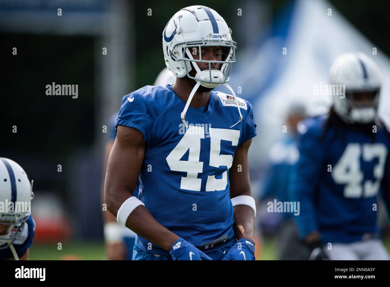 WESTFIELD, IN - JULY 30: Indianapolis Colts linebacker E.J. Speed (45 ...