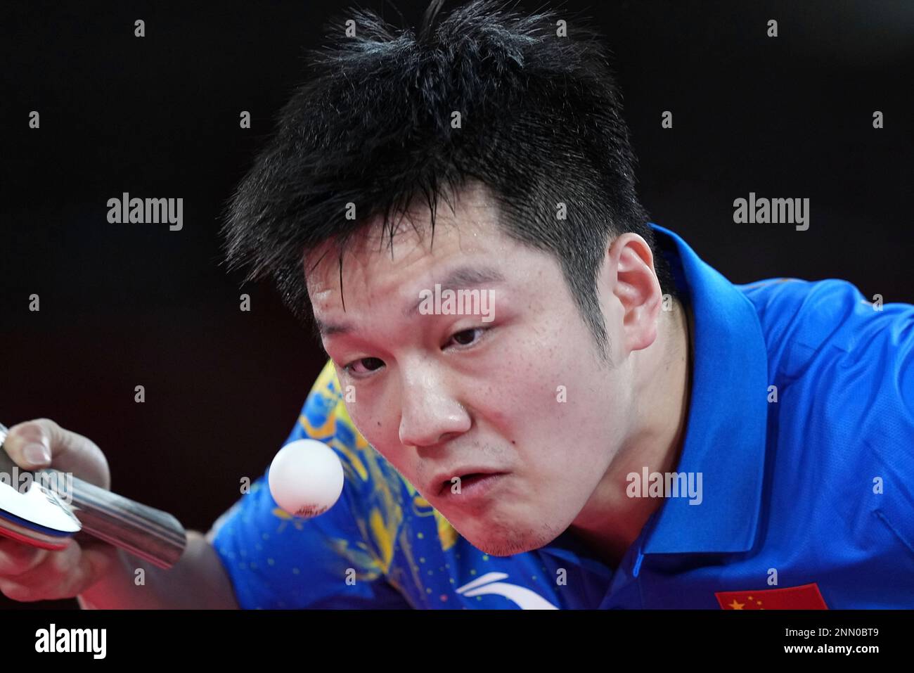 China's FAN Zhendong competes in the Final Match against MA Long at ...