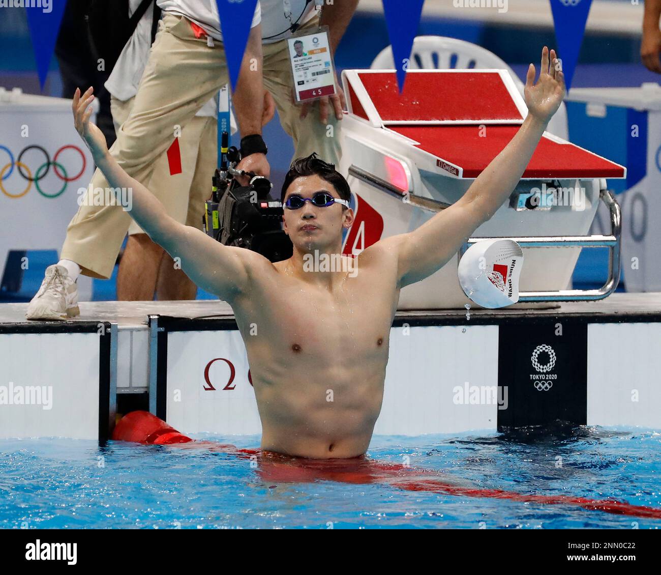 July 30, 2021, Tokyo, Kanto, Japan: Wang Shun (CHN) celebrates after ...