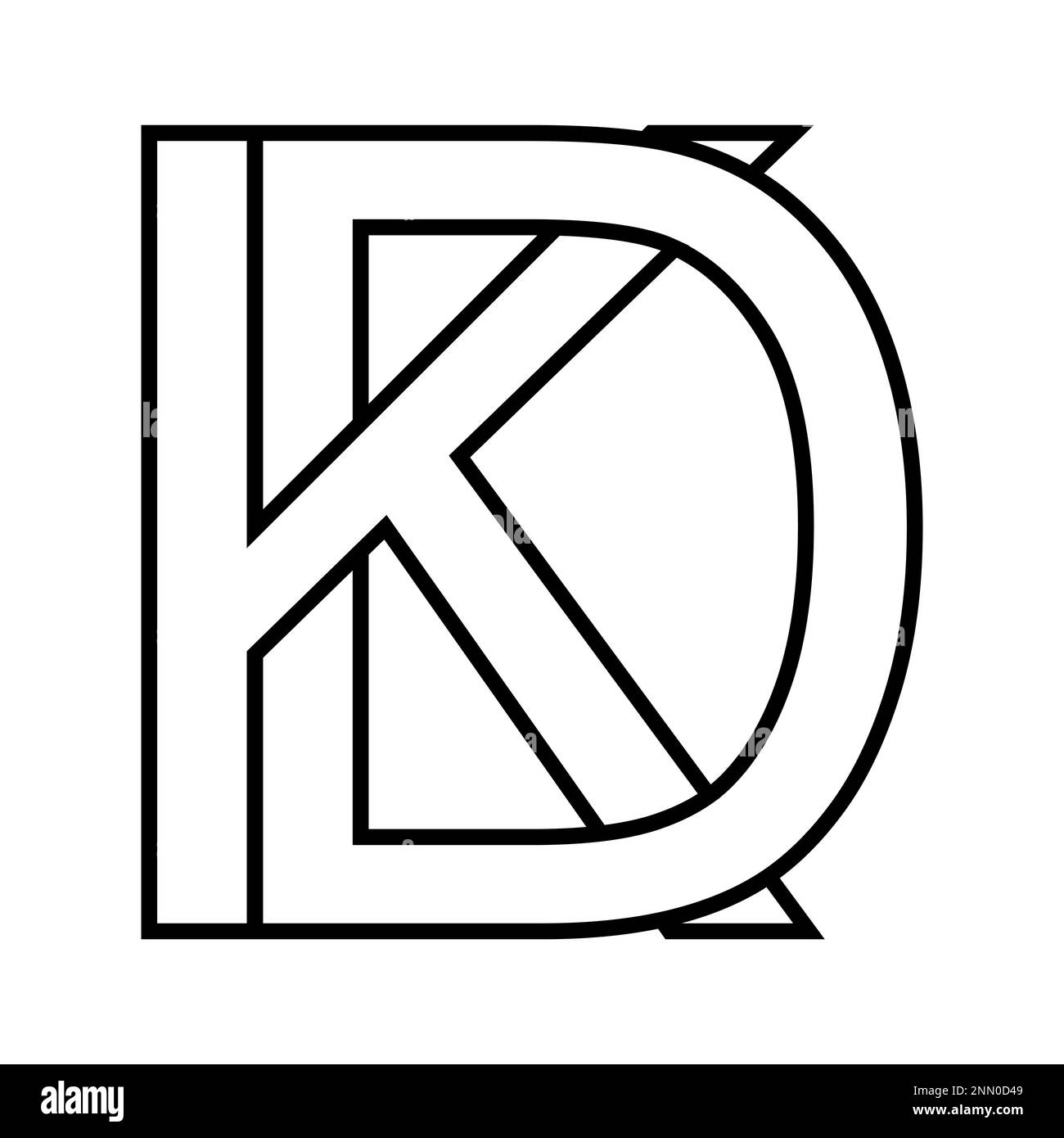 Logo sign kd dk, icon double letters logotype d k Stock Vector Image ...