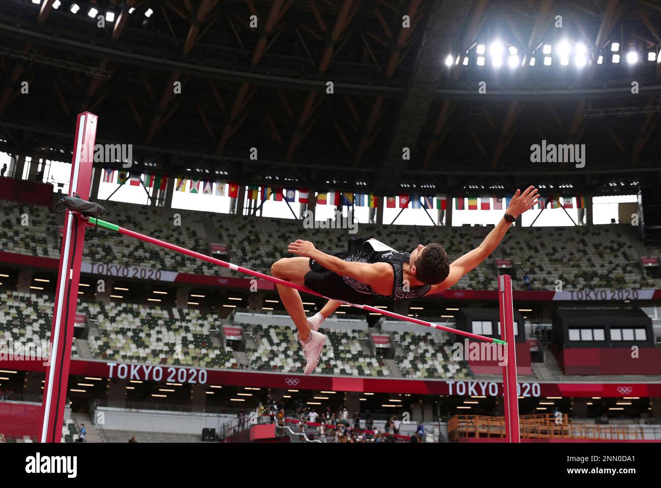 New Zealand's KERR Hamish competes in the Men's High Jump Qualification ...