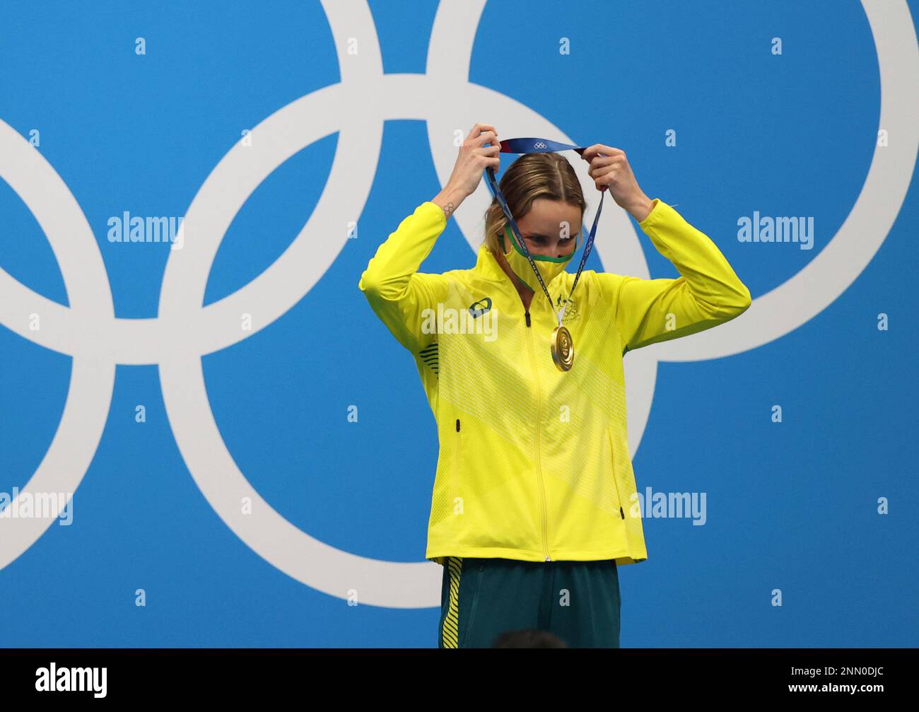Australia's McKEON Emma attends a medal ceremony after winning the ...