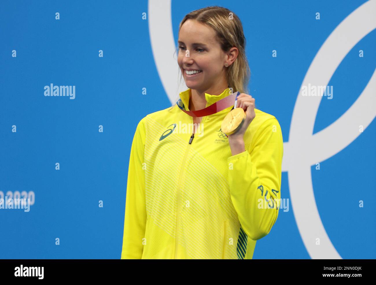 Australia's McKEON Emma attends a medal ceremony after winning the ...