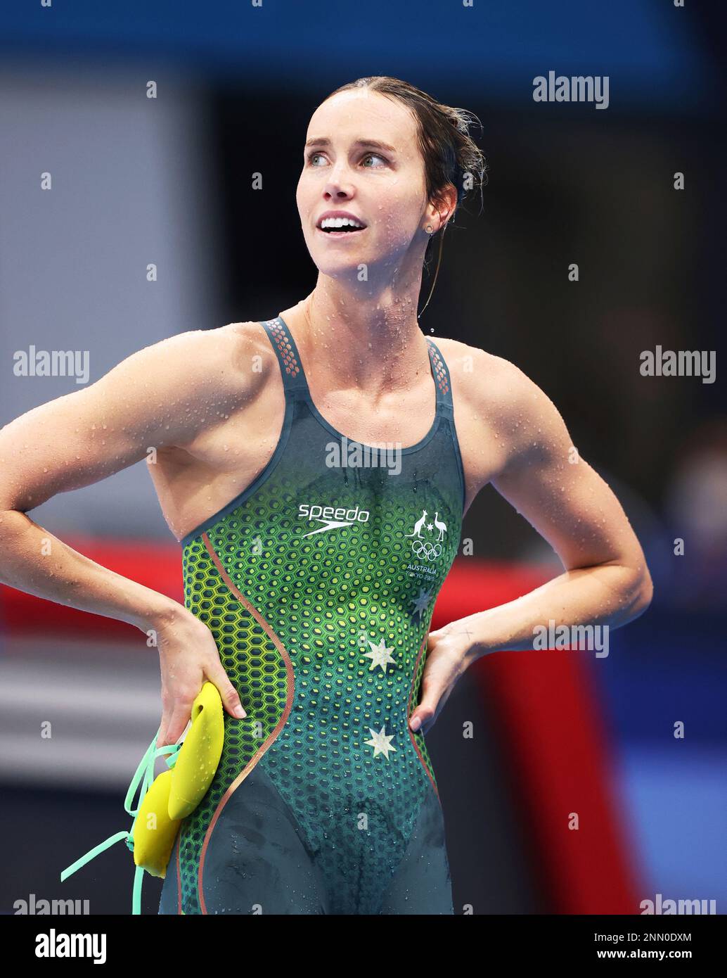 Australia's McKEON Emma reacts after winning the Women's 100m Freestyle ...