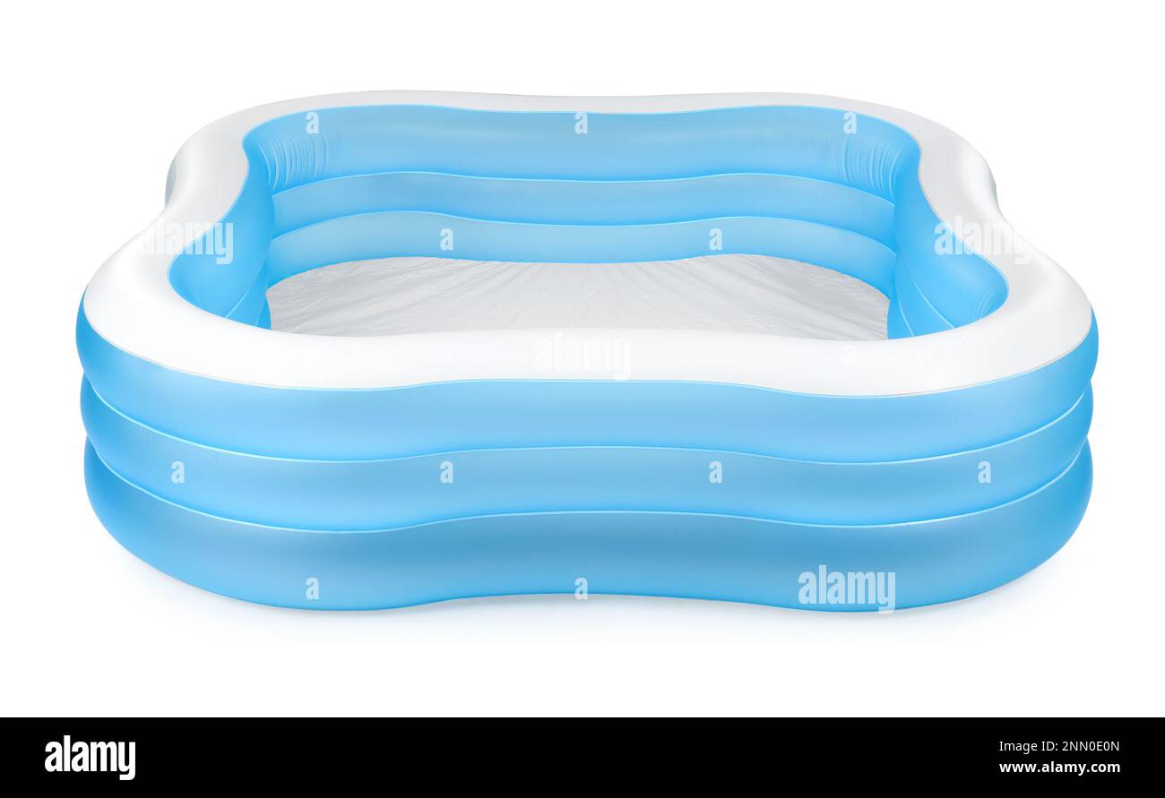 Inflatable rubber swimming pool isolated on white Stock Photo - Alamy