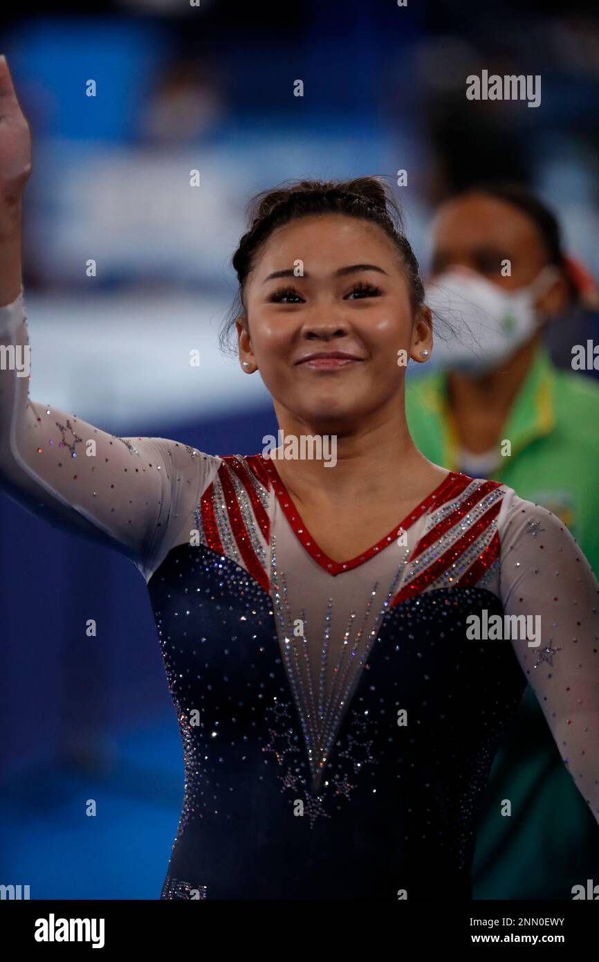 July 29, 2021, Tokyo, Kanto, Japan: Sunisa Lee (USA) waves to the crowd ...