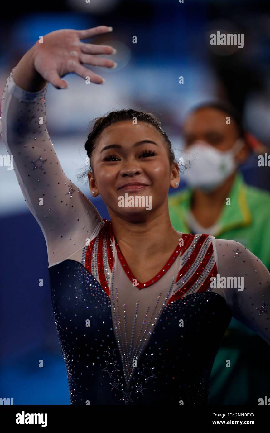 July 29, 2021, Tokyo, Kanto, Japan: Sunisa Lee (USA) waves to the crowd ...