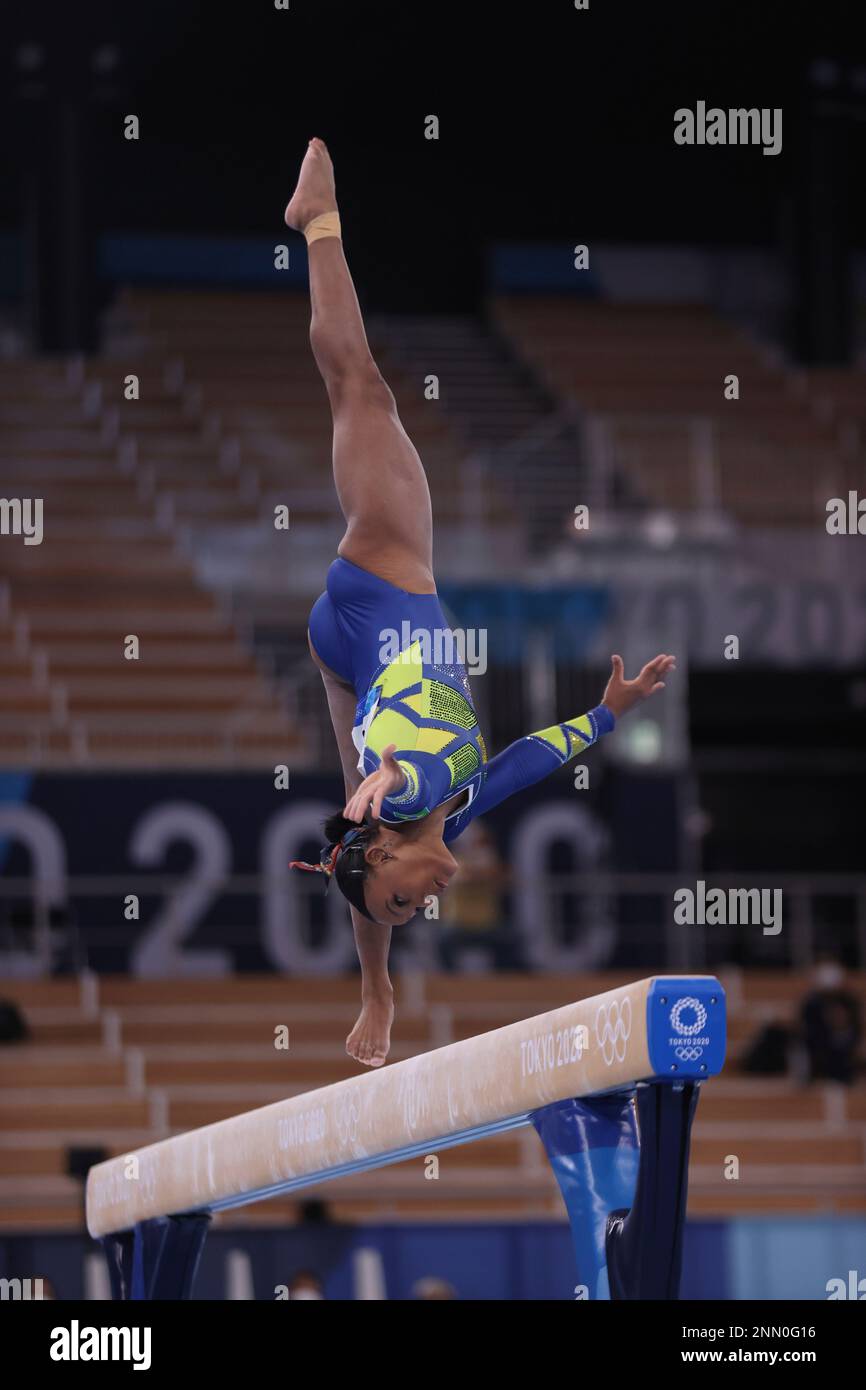 ANDRADE Rebeca of Brazil performs during the balance beam of the ...
