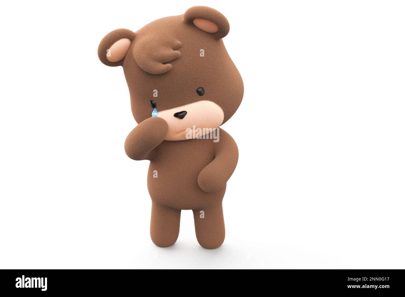 Sad and crying teddy bear. Teddy bear with tear dripping isolated on ...