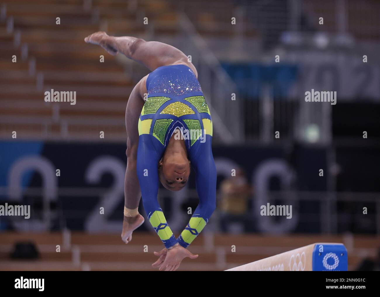ANDRADE Rebeca of Brazil performs during the balance beam of the ...
