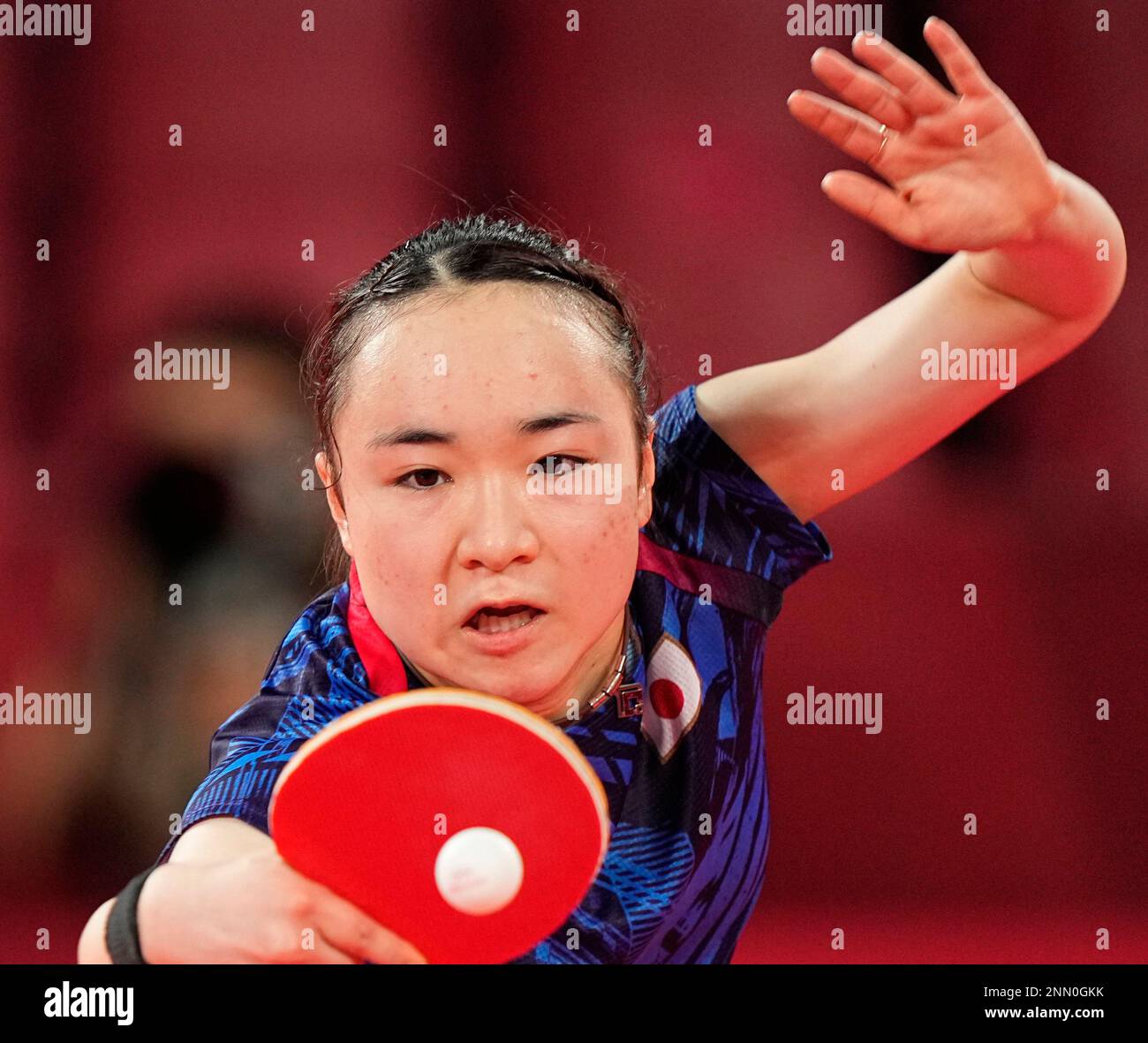 Japan's ITO Mima competes during Women's Singles Bronze Medal Match ...