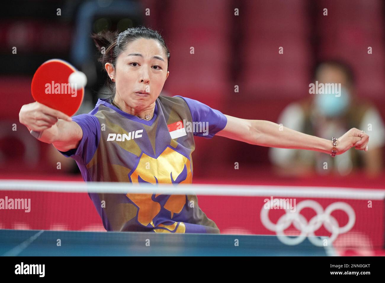 Singapore's YU Mengyu competes during Women's Singles Bronze Medal ...