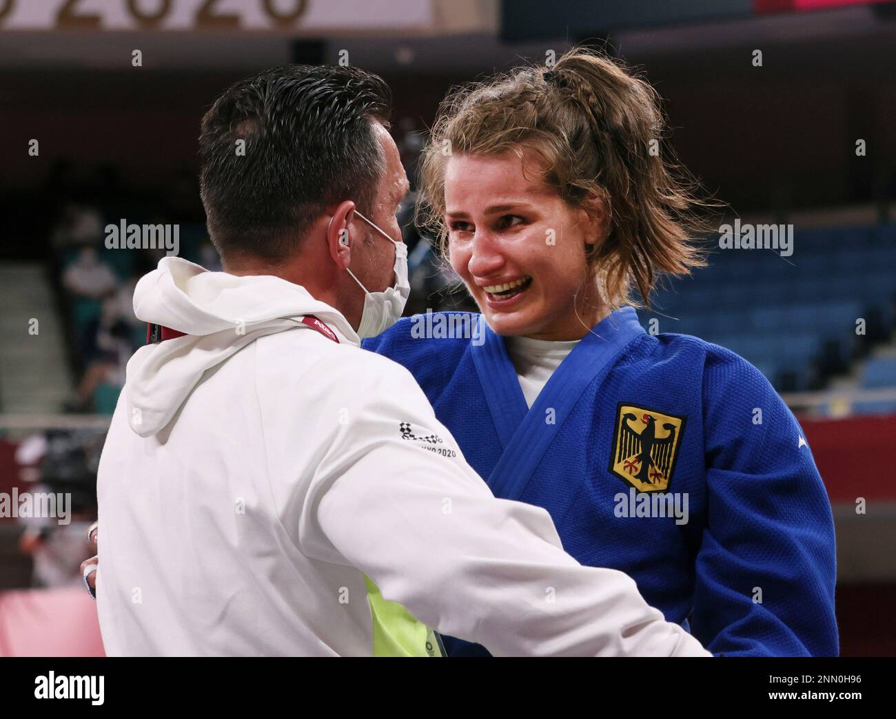 Germany's WAGNER Anna-Maria celebrates after winning Women -78 kg ...