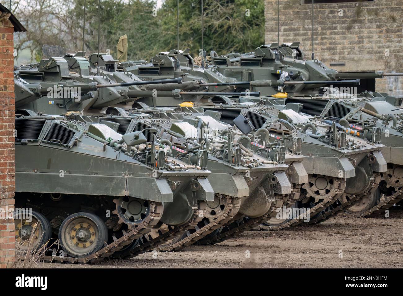 several British army Warrior FV510 infantry fighting vehicles ready for ...