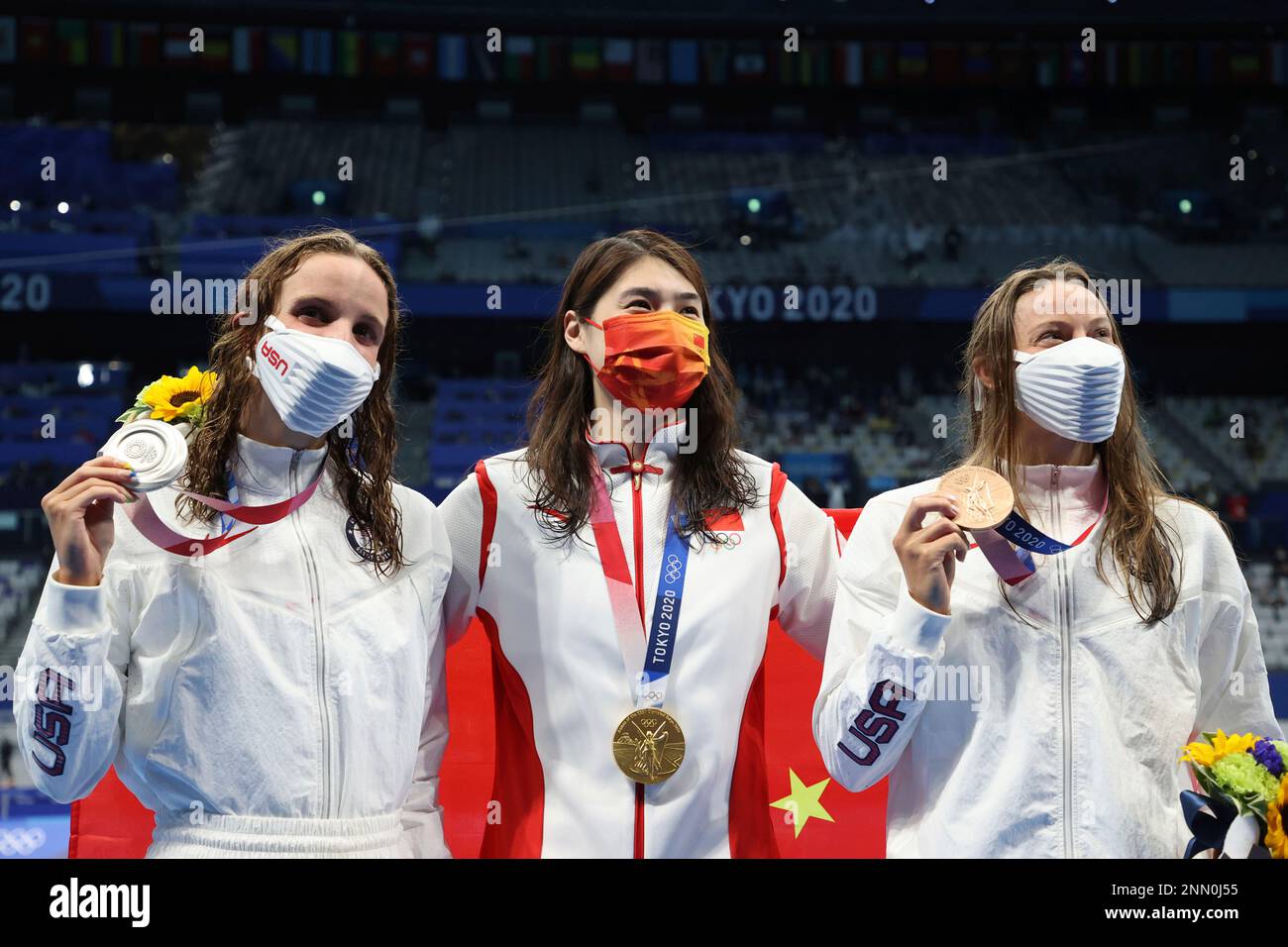 (L-R) Smith Regan, silver, Chinese Zhang Yufe, gold and Flickinger Hali ...