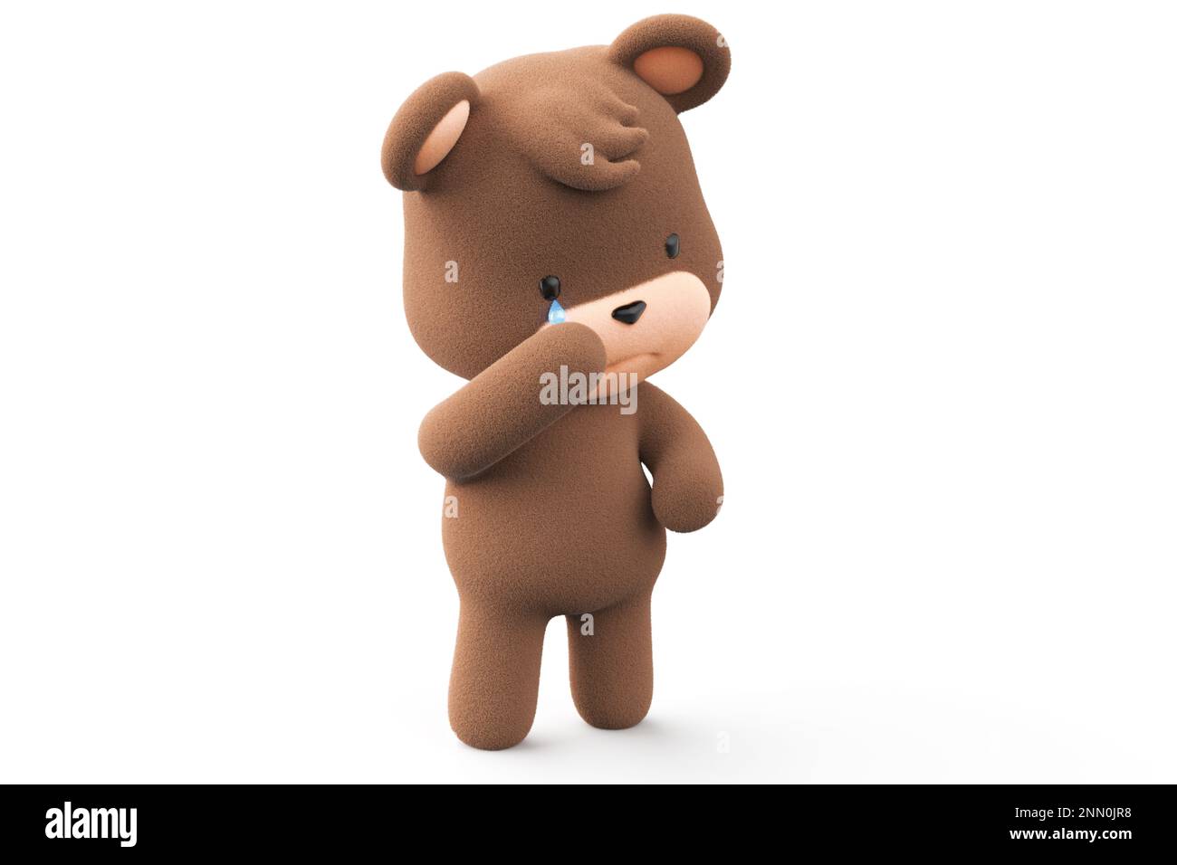 Sad and crying teddy bear. Teddy bear with tear dripping isolated on ...