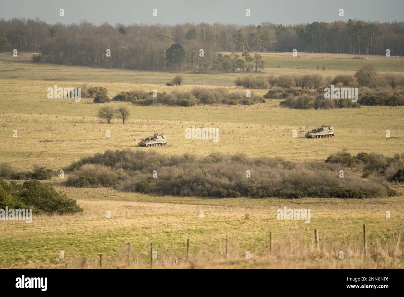 two British army military AS90 (AS-90 Braveheart Gun Equipment 155mm ...