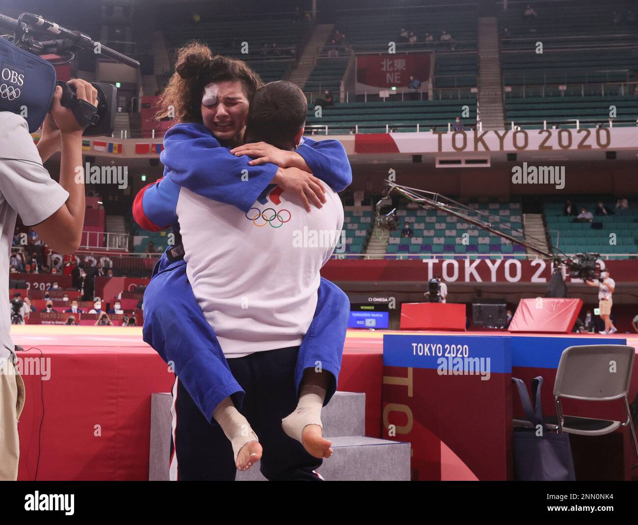 ROC's TAIMAZOVA Madina hugs after winning the Women -70 kg Contest for ...