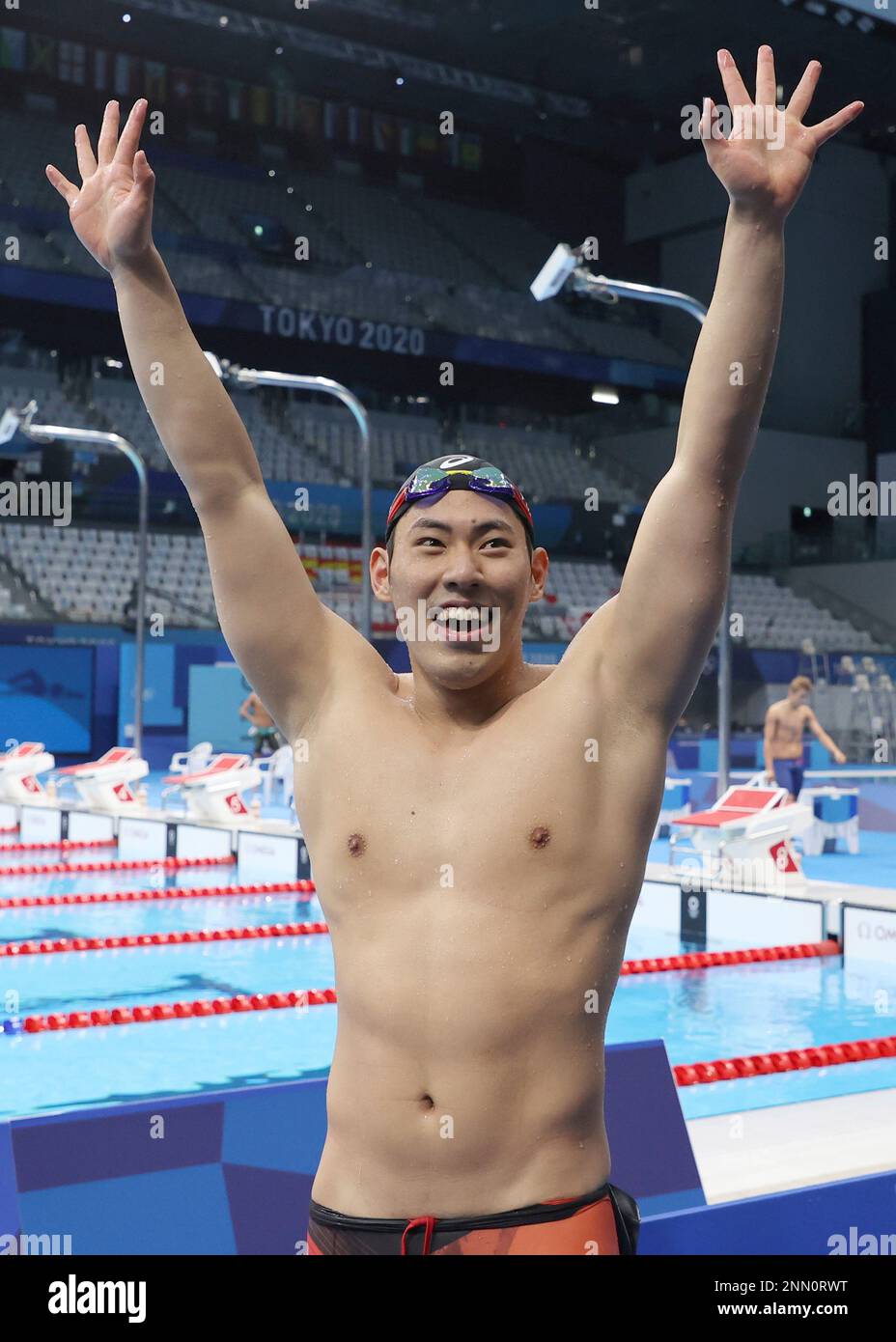 HONDA Tomoru of Japan reacts after Men's 200m Butterfly final at Tokyo ...