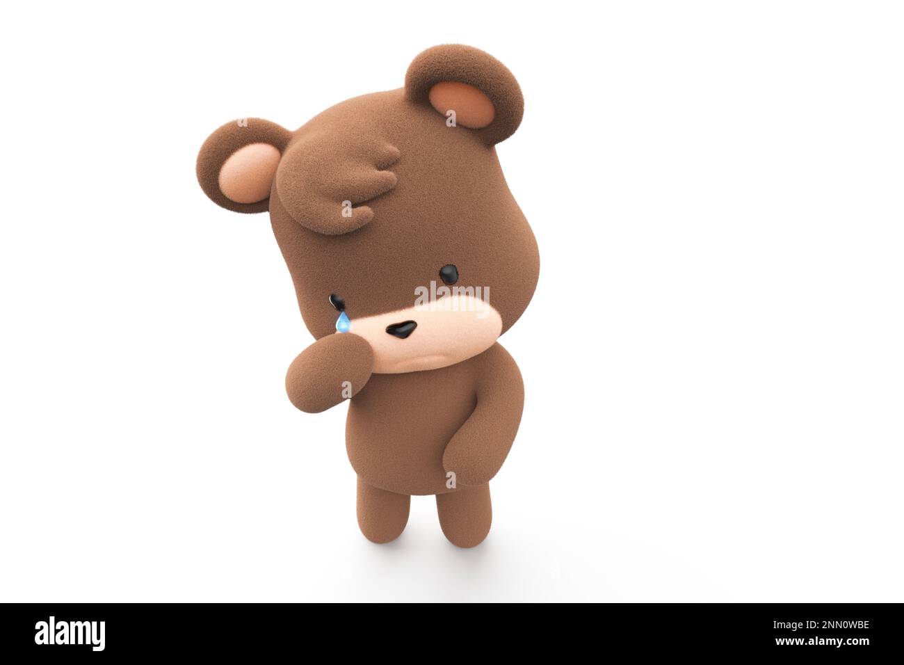 Sad and crying teddy bear. Teddy bear with tear dripping isolated on ...