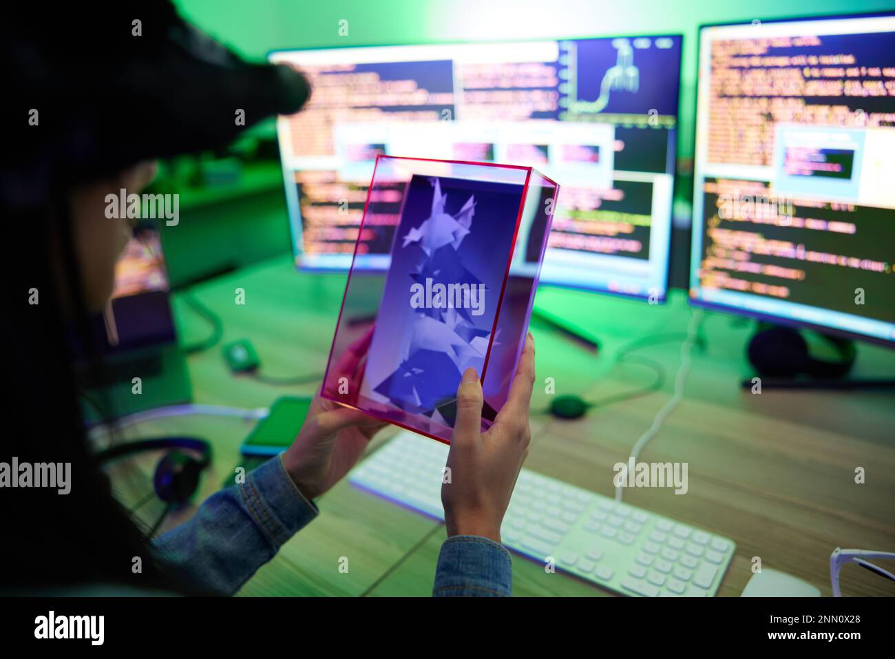 Game, developer and coding person with metaverse character development and programming ...