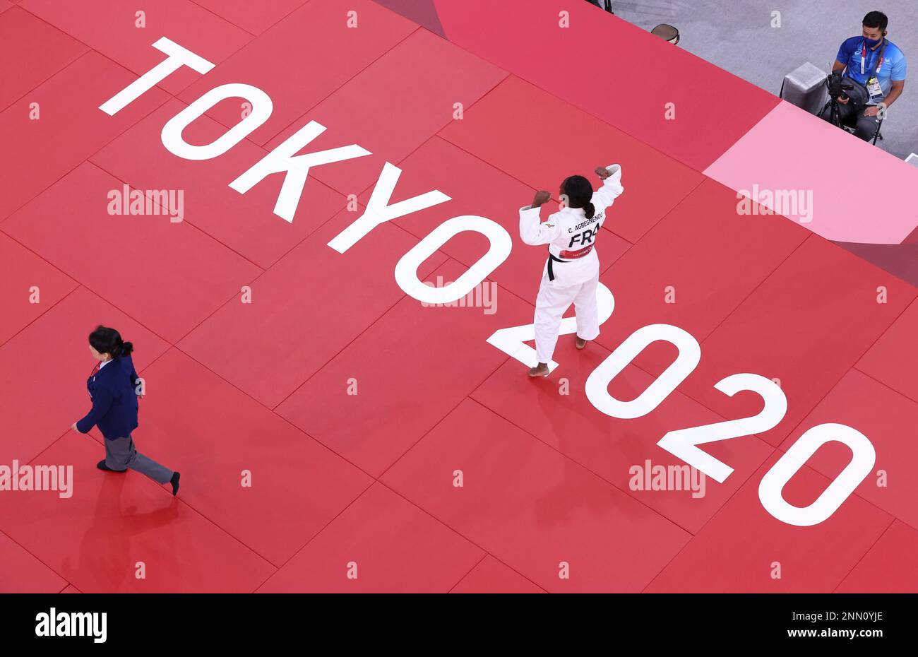 France's AGBEGNENOU Clarisse reacts after winning Women -63 kg Final ...
