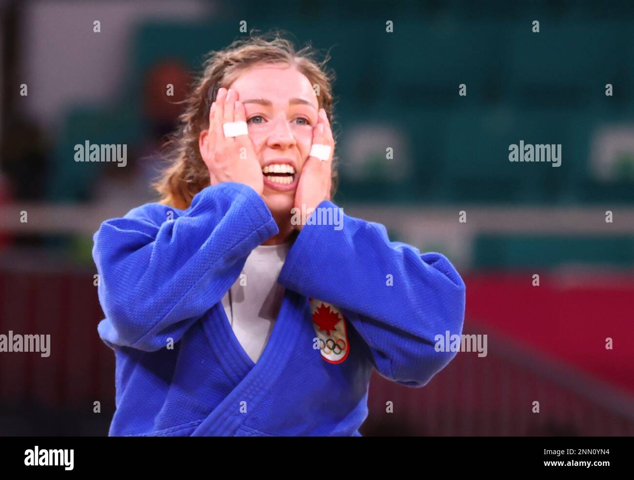 Canada's BEAUCHEMIN-PINARD Catherine reacts after winning Women -63 kg ...