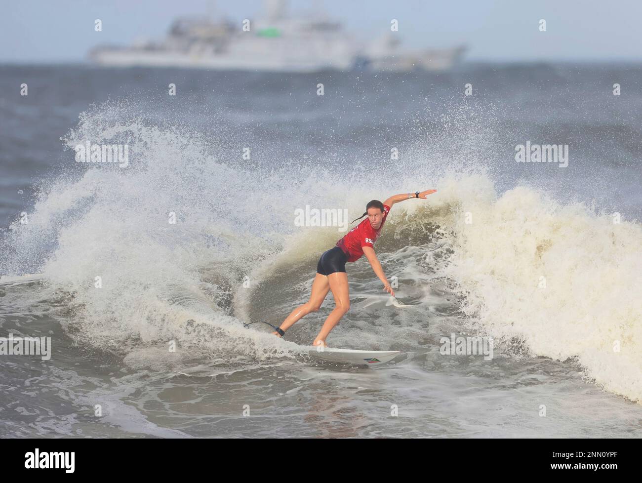BUITENDAG Bianca of South Africa performs during surfing women's final ...