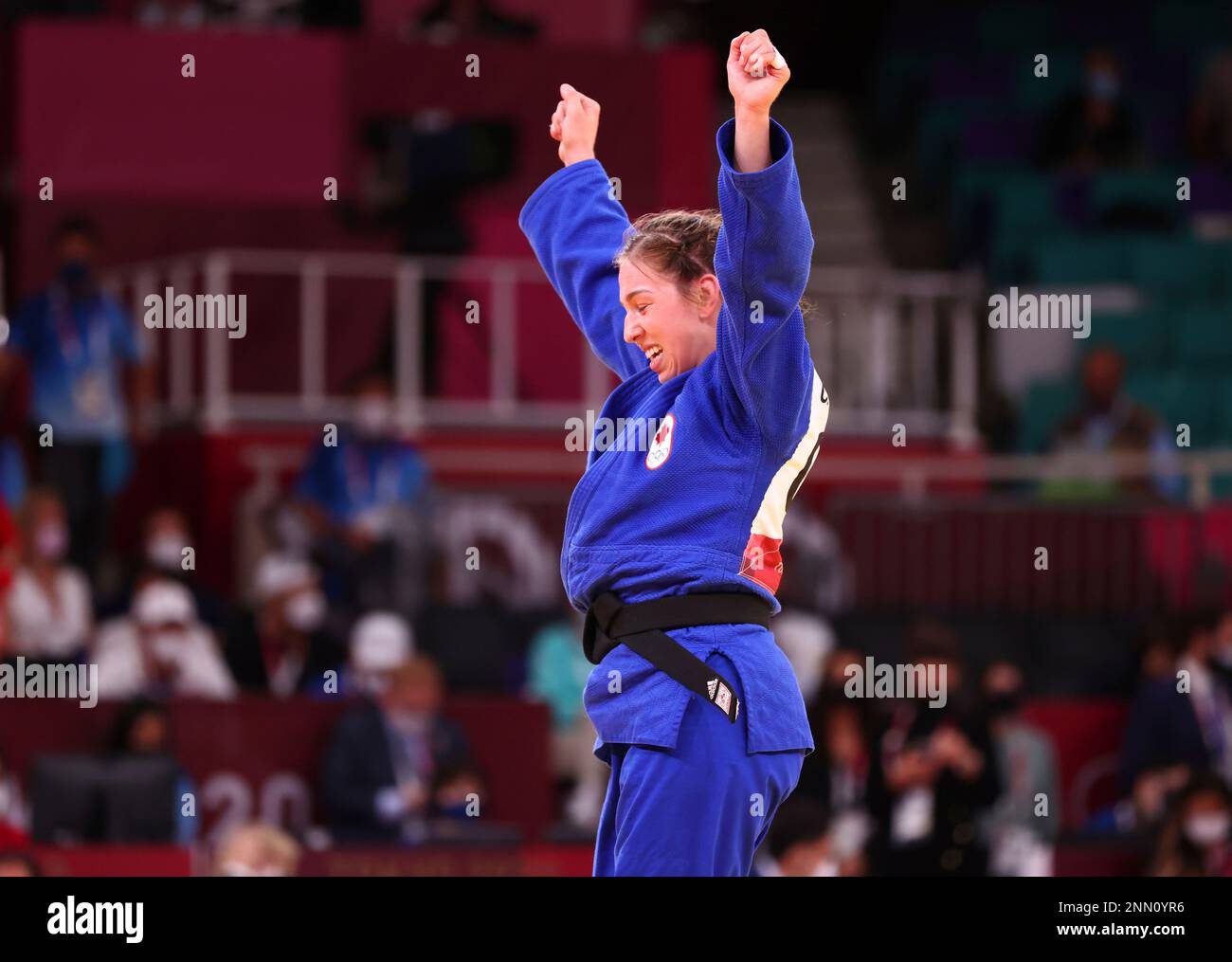 Canada's BEAUCHEMIN-PINARD Catherine reacts after winning Women -63 kg ...