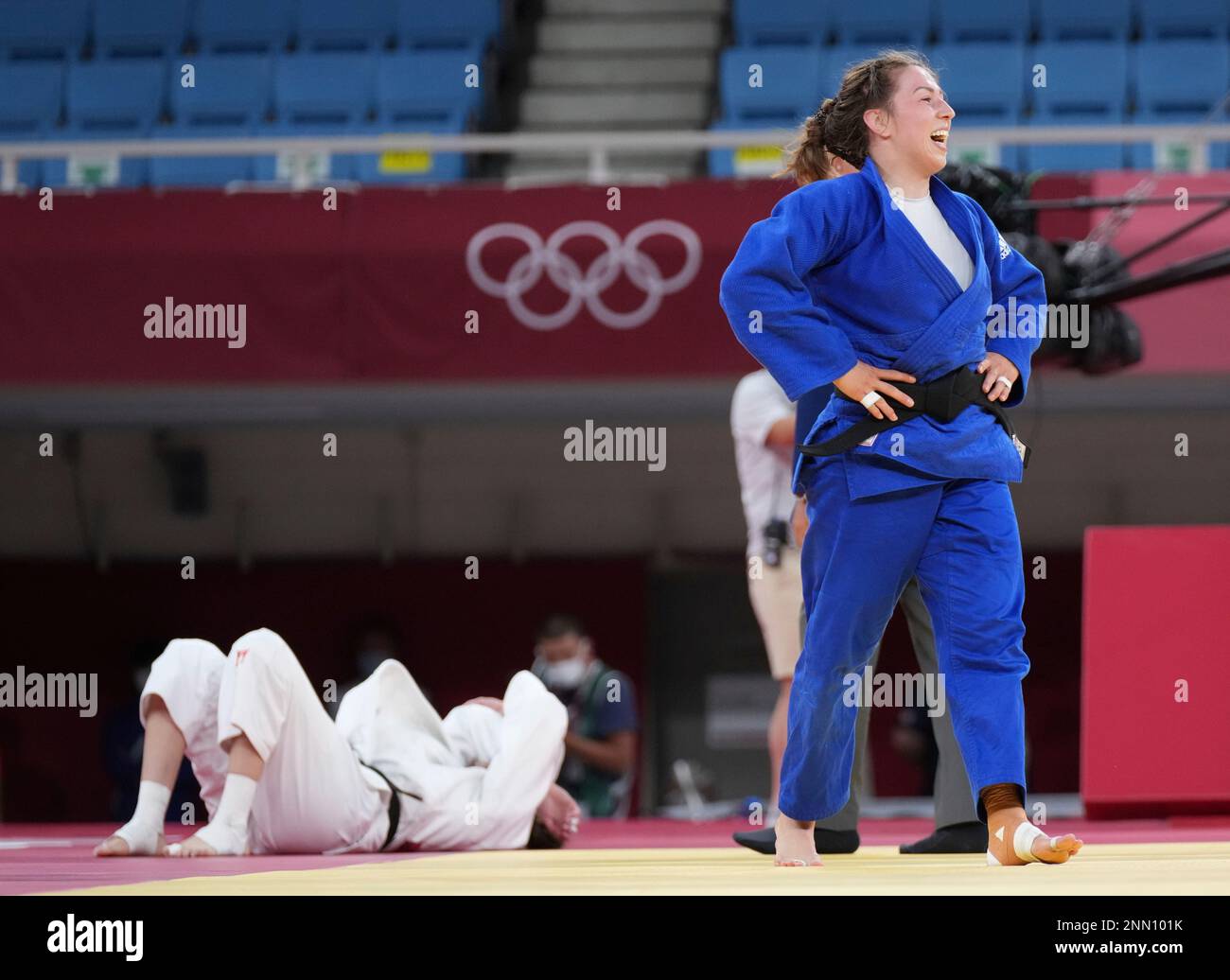 Canada's BEAUCHEMIN-PINARD Catherine reacts after winning Women -63 kg ...