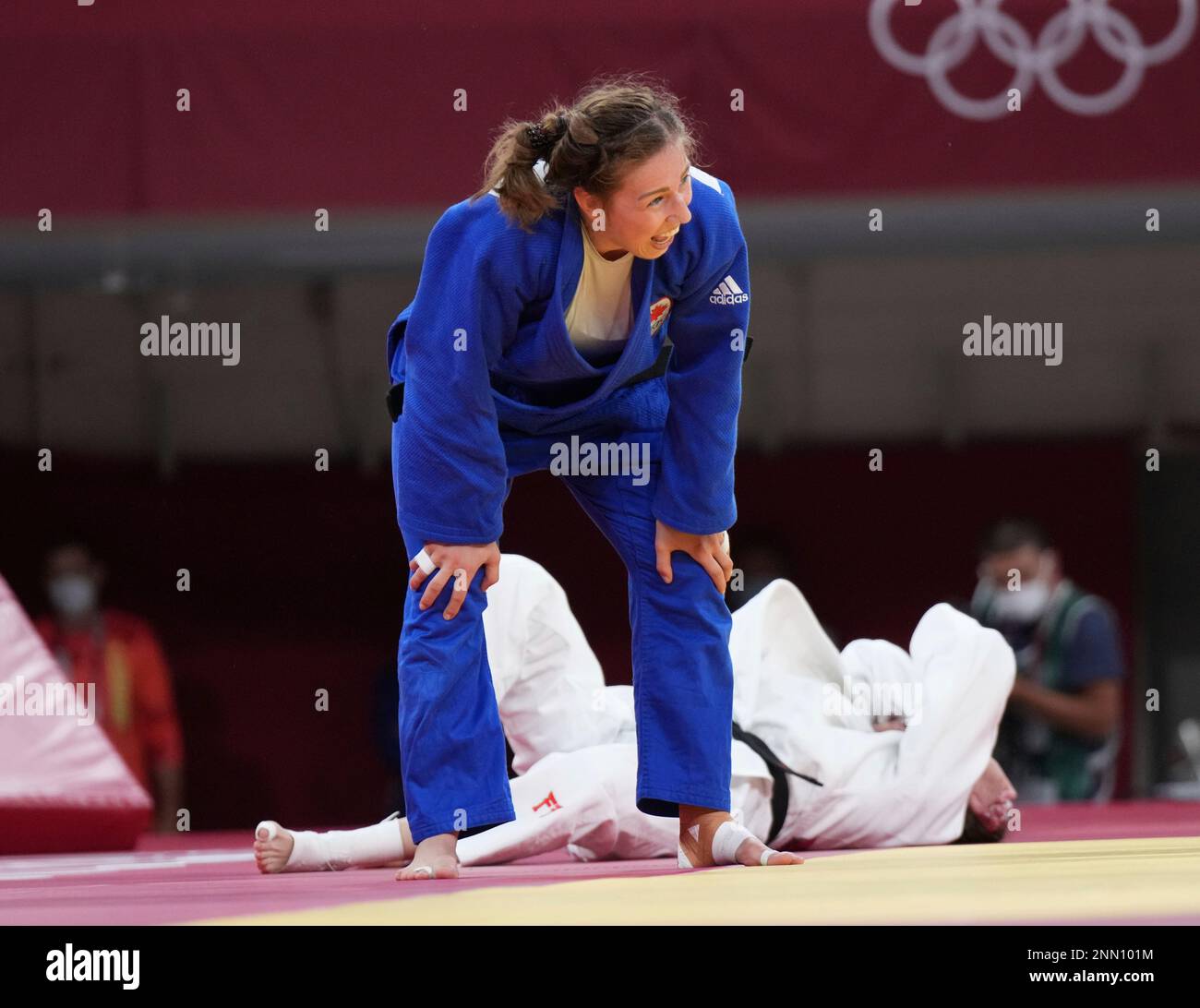 Canada's BEAUCHEMIN-PINARD Catherine reacts after winning Women -63 kg ...