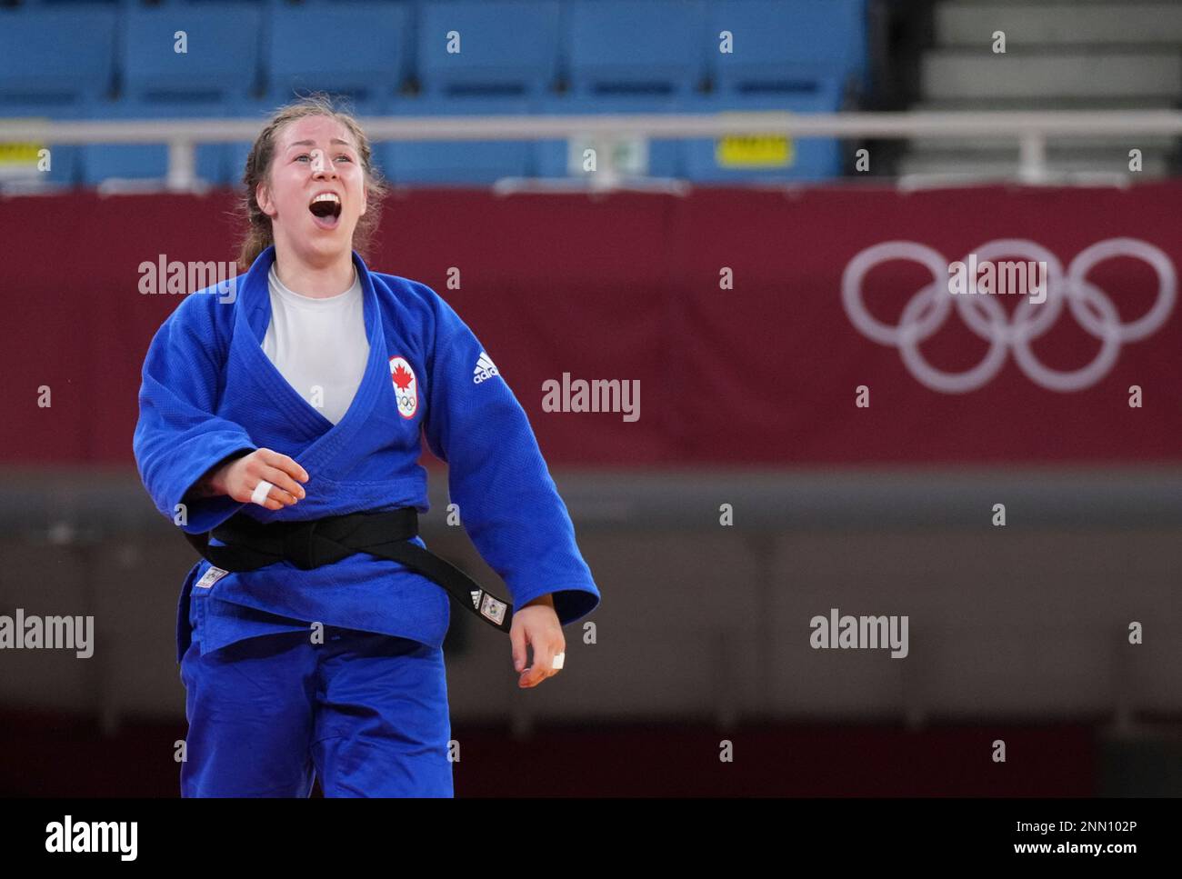 Canada's BEAUCHEMIN-PINARD Catherine reacts after winning Women -63 kg ...