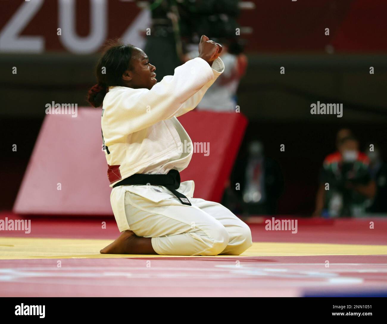 France's AGBEGNENOU Clarisse reacts after winning Women -63 kg Final ...